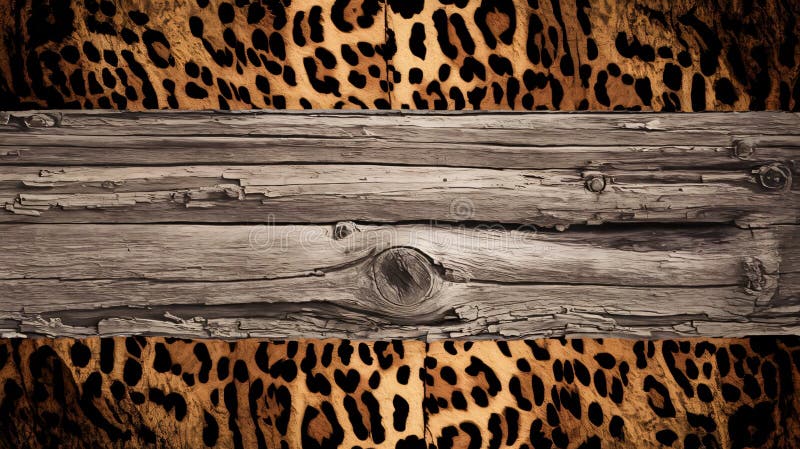 Rustic Wooden Plank and Leopard Print Background Good Resolution Stock ...
