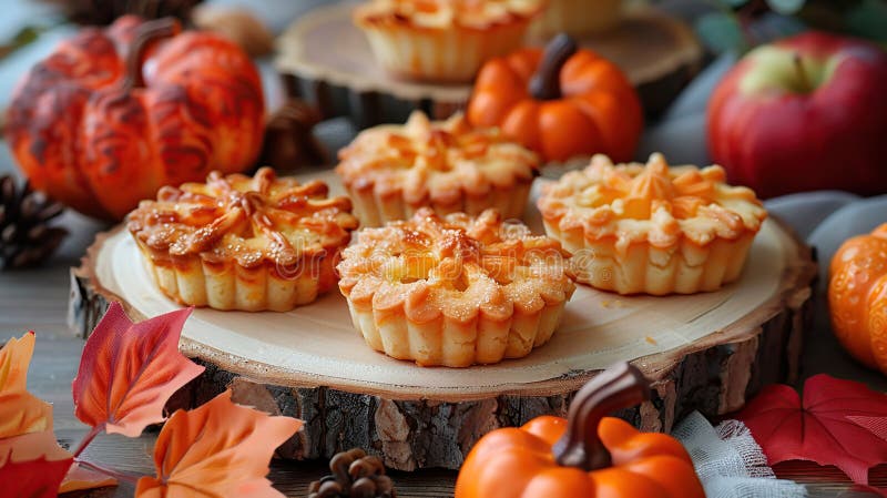 Autumnal Treats: a Delightful Display of Homemade Mini Pies Stock ...