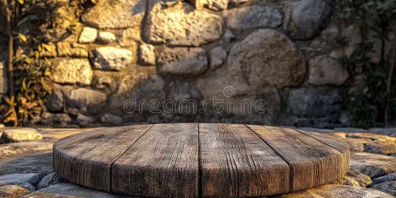 A Rustic Wooden Podium with Visible Grain, Placed in Front of a ...