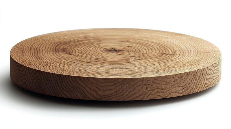Rustic Wooden Round Display, Studio, White Background, Product Showcase ...