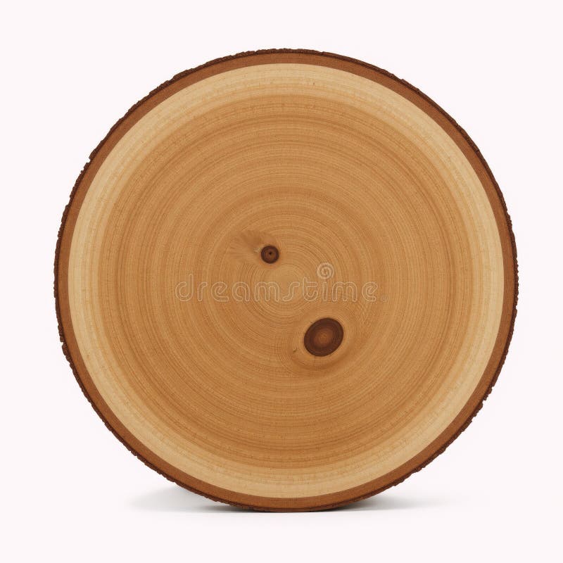 Rustic Wooden Round Tabletop Against Minimalist Backdrop Stock ...