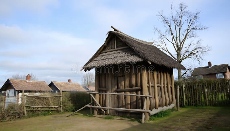 Rustic Wooden Shed in a Rural Setting, Simple Structure Generative AI ...
