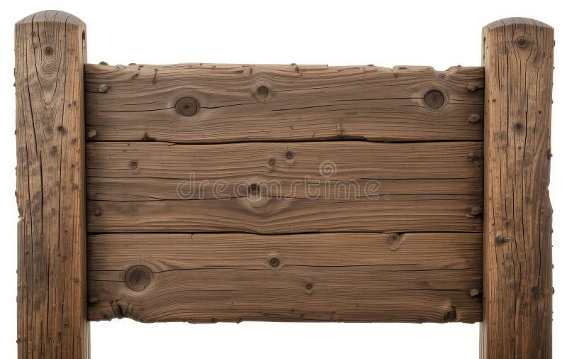 Rustic Wooden Sign Blank Template with Brown Timber Texture Stock ...