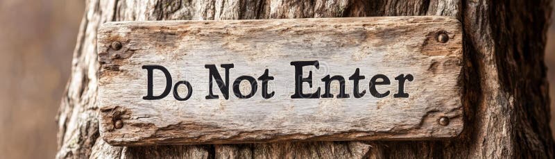A Rustic Wooden Sign Featuring a Bold Do Not Enter Message, Suitable ...