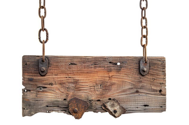 A Rustic Wooden Sign Hangs from a Chain, Perfect for Outdoor Use or ...