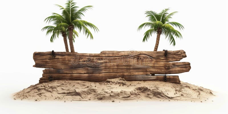 Rustic Wooden Sign with Palm Trees with Copy-space for Summer Decor and ...