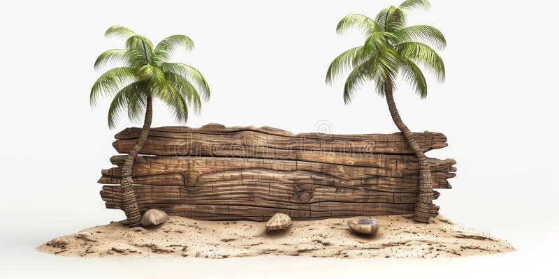 Rustic Wooden Sign with Palm Trees with Copy-space for Summer Decor and ...