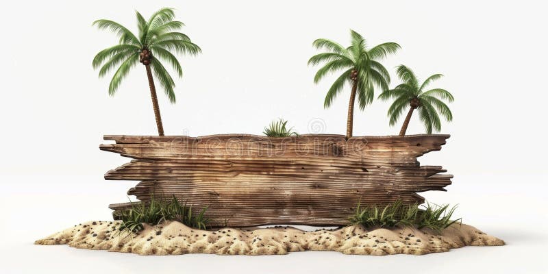 Rustic Wooden Sign with Palm Trees with Copy-space for Summer Decor and ...
