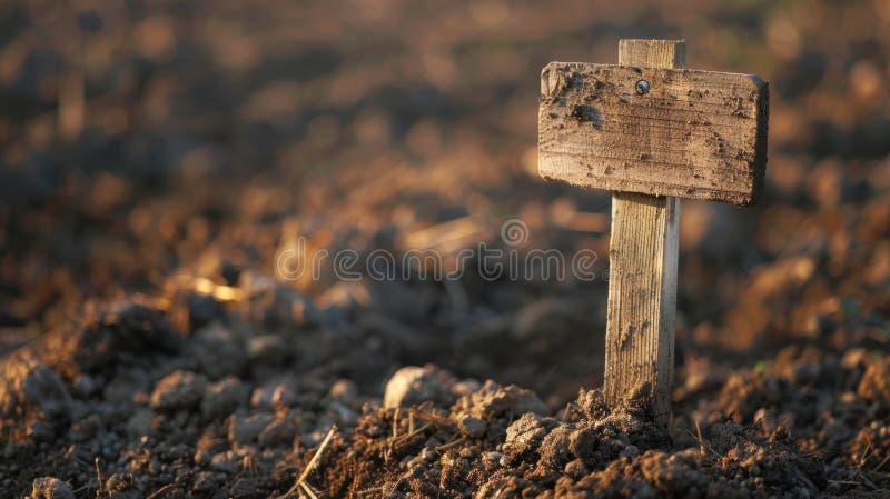 Rustic Wooden Signpost in Sunlit Soil Stock Photo - Image of rustic ...