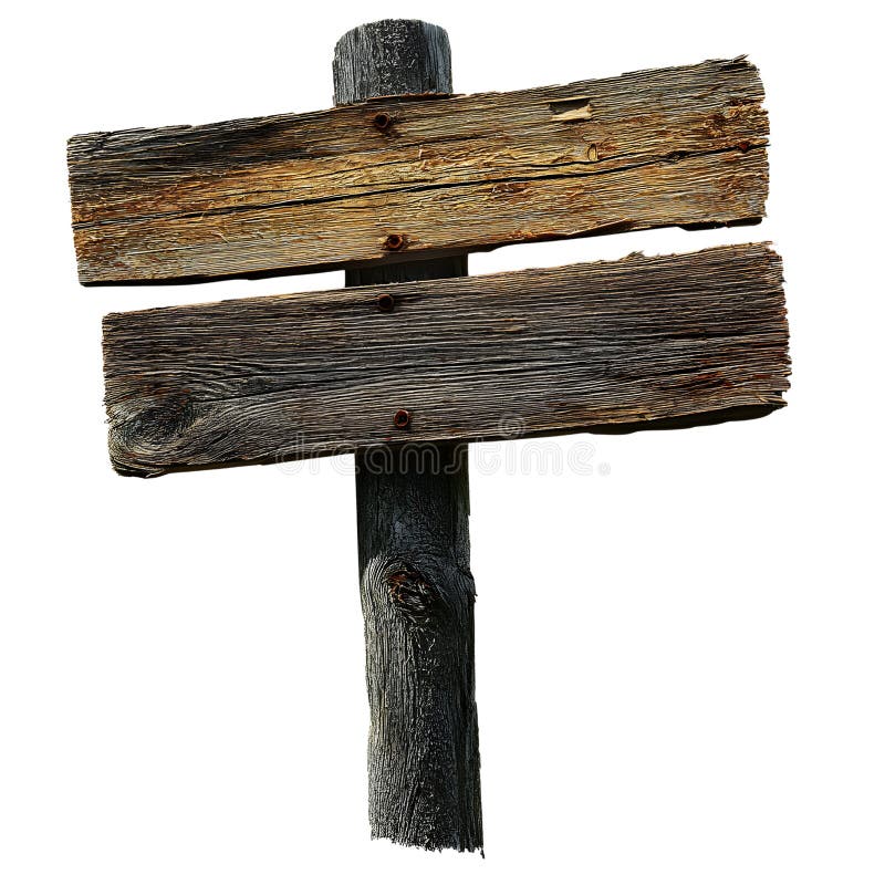 Rustic Wooden Signpost - Two Blank Boards Isolated on White Stock ...