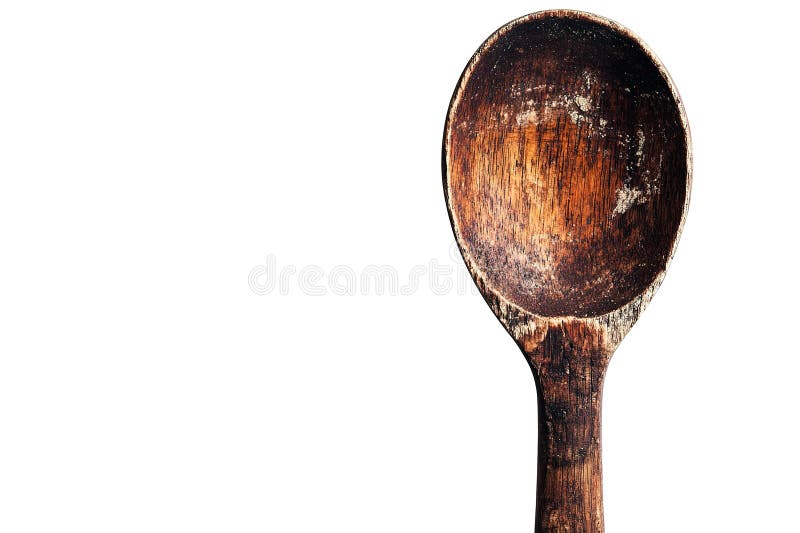 Rustic Wooden Spoon Isolated on Pure White Background: Perfect for ...