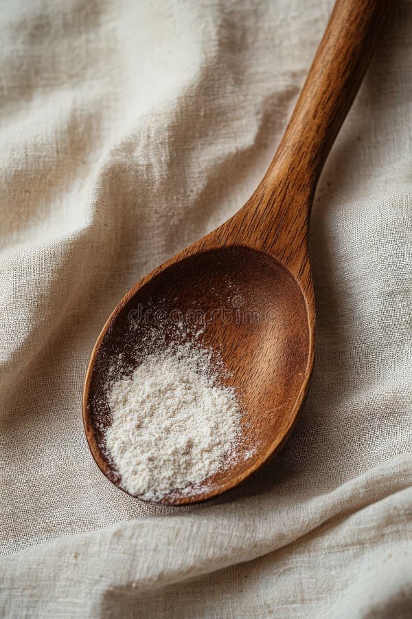 Rustic Wooden Spoon on Linen Cloth Stock Illustration - Illustration of ...