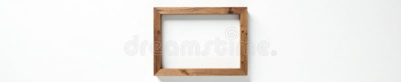 Rustic Wooden Square Frame on a Stark White Wall, Grain, Craft Stock ...