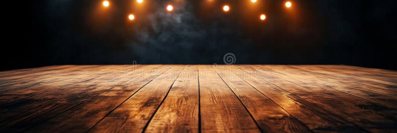 A Rustic Wooden Stage Bathed in Warm Light Perfect for Showcasing ...