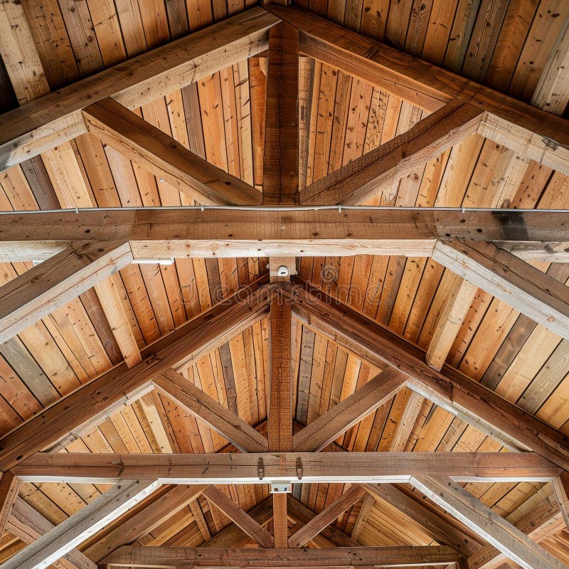 Rustic Wooden Structure Showcasing Truss, Posts, and Beams for ...