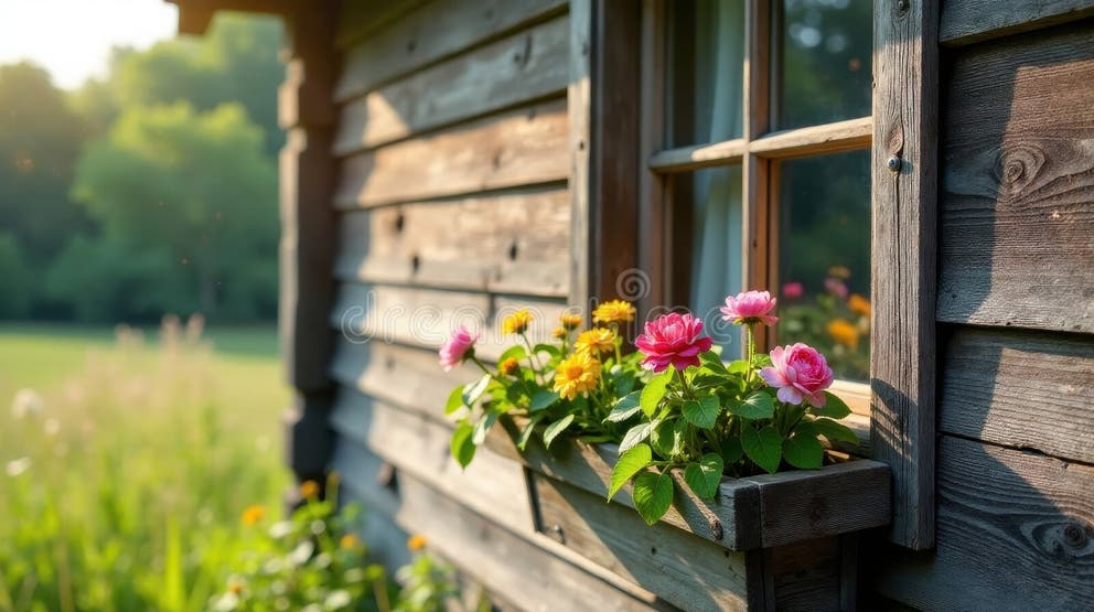 Rustic Wooden Window Box Stock Illustrations – 1,352 Rustic Wooden ...