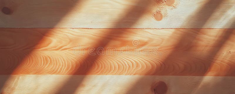 Rustic Wooden Surface with Horizontal Ribs and Natural Light Shadows ...