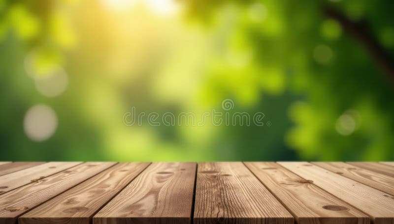 Rustic Wooden Table, Blurred Summer Party Backdrop, Wooden, Table Stock ...