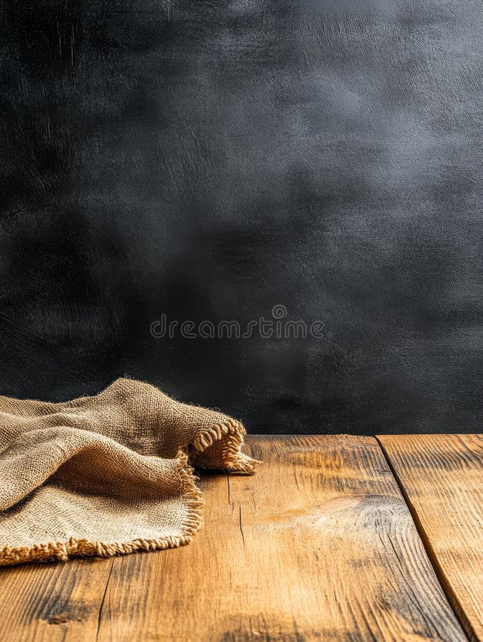 Rustic Wooden Table Corner with Burlap a Rustic Wooden Table Corner ...