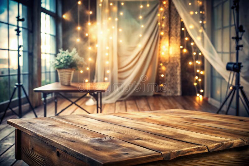 Rustic Wooden Table Elegant Backdrop a Double Exposure Photography ...