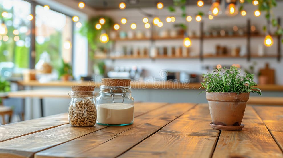 Cozy Kitchen Scene with Rustic Decor and Natural Light Stock ...