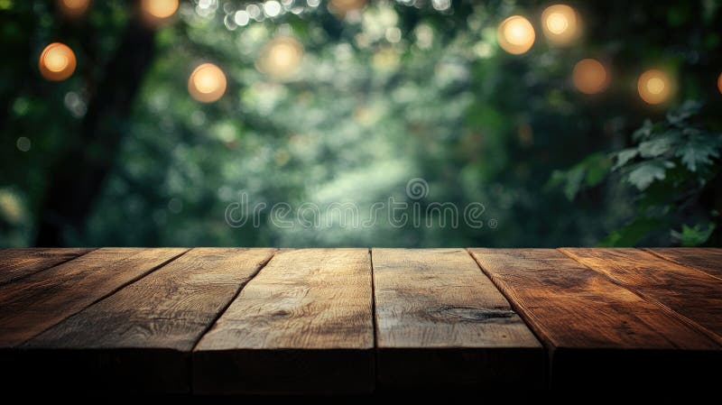 Ai Generated Illustration Wooden Floor Blurred Green Bokeh Background ...