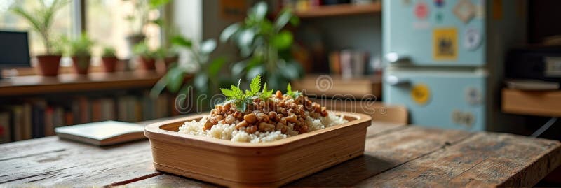 Rustic Wooden Table Plant Based Dish Cozy Kitchen Setting Stock Photos ...