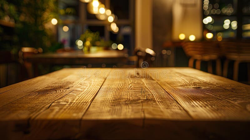 Rustic Wooden Table in a with Softly Blurred Background of Chic ...