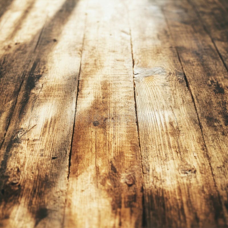 Rustic Wooden Table Surface with Natural Sunlight and Texture Stock ...