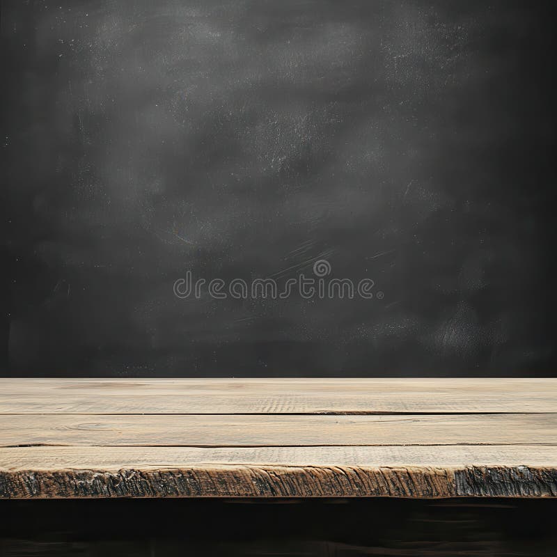 Rustic Wooden Tabletop Against a Dark Background Stock Illustration ...