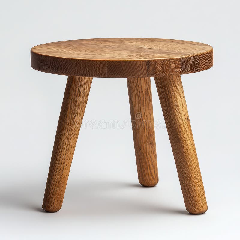 Rustic Wooden Three Legged Stool Simple Design Home Decor, Isolated on ...