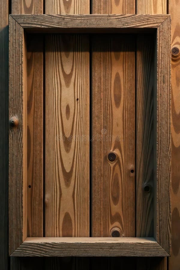 Rustic Wooden Vector Photo Frame with Textured Grain , Display, Image ...