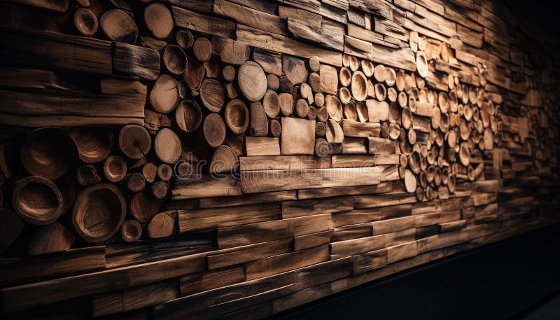 Rustic Woodpile Stack, Textured Backdrop for Construction Industry ...