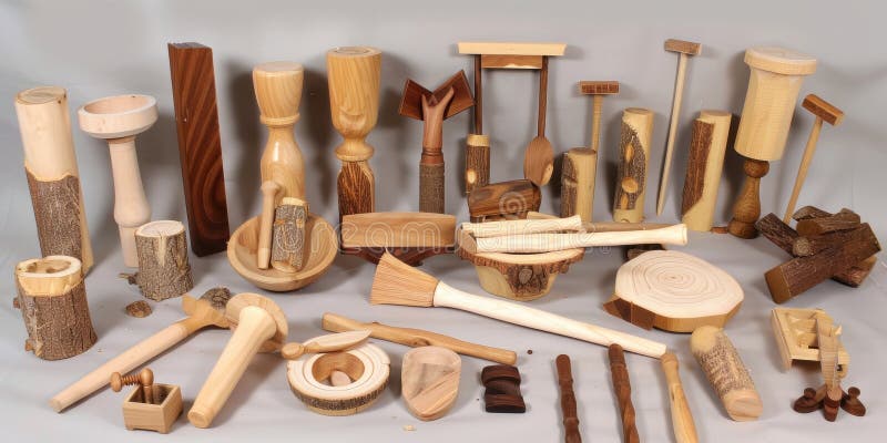 Rustic Woodworking Collection Featuring Handcrafted Kitchen Tools and ...