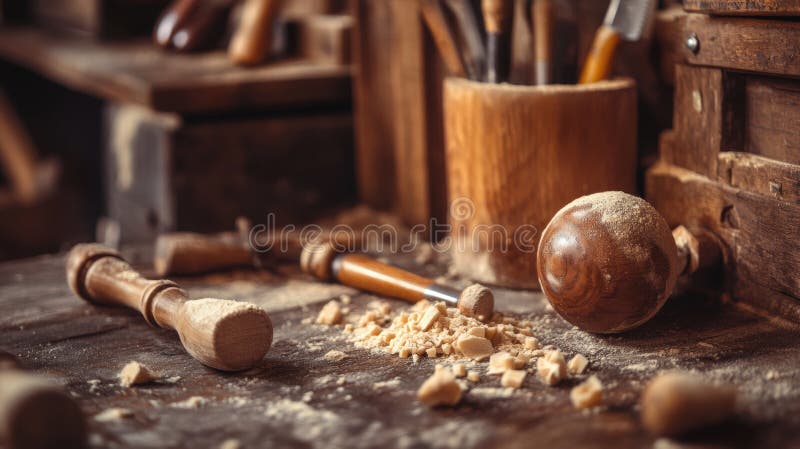 Rustic Woodworking Tools Dusty Workbench Stock Photos - Free & Royalty ...