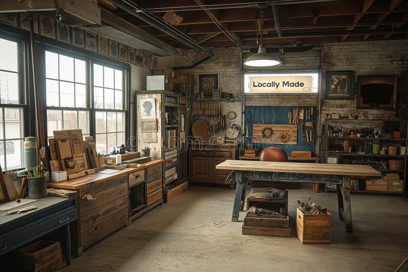 A Rustic Woodworking Workshop with Vintage Tools, Natural Light, and ...