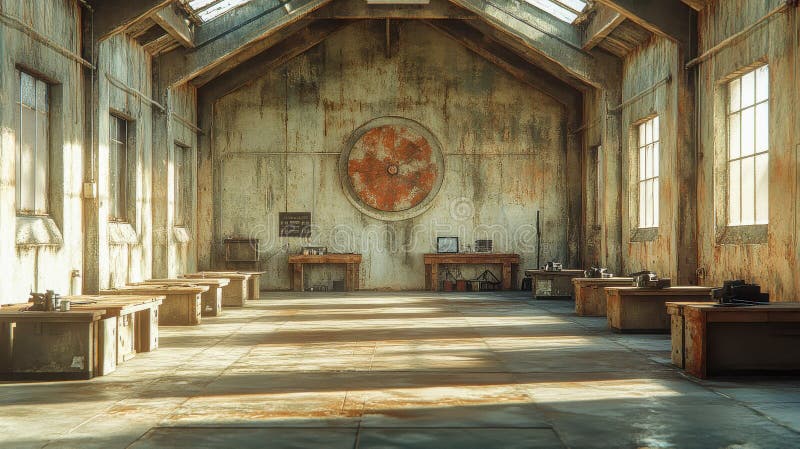 Rustic Workshop Interior with Vintage Tools and Natural Light Stock ...