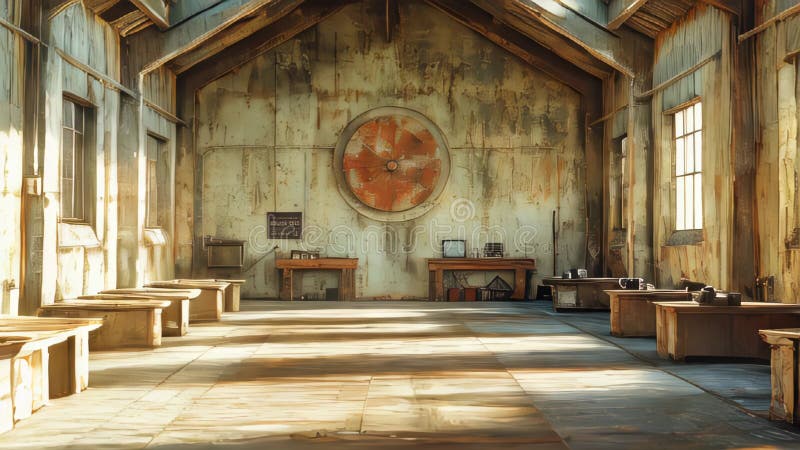 Rustic Workshop Interior with Vintage Tools and Natural Light Stock ...