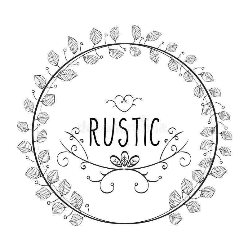 Rustic wreath crown icon stock vector. Illustration of design - 110316009