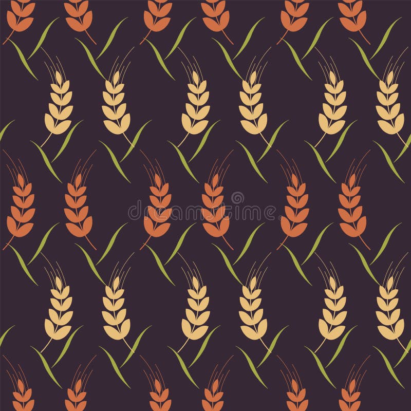 Rustic Barley Seamless Pattern Stock Vector - Illustration of agronomy ...