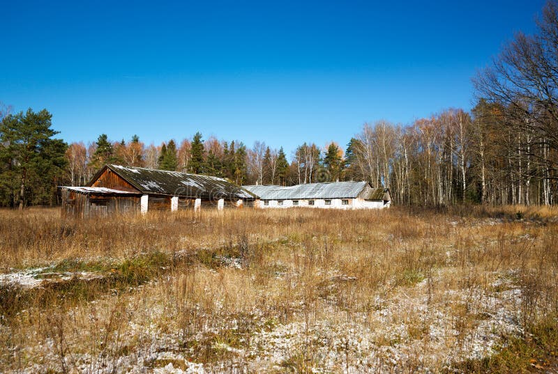 Rusting Broken Down Farm House on Rural Russia Stock Photo - Image of ...