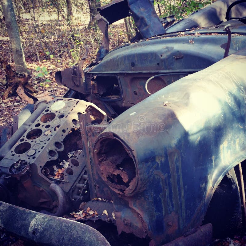 Rusting car stock photo. Image of classic, rusting, forest - 83716018