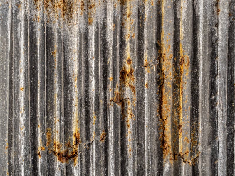 Rusting Corrugated Steel Sheet Stock Image - Image of industry, gray ...