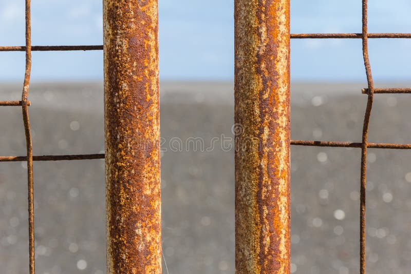 Rusting of Iron Fence with Corrosion. Stock Photo - Image of close ...
