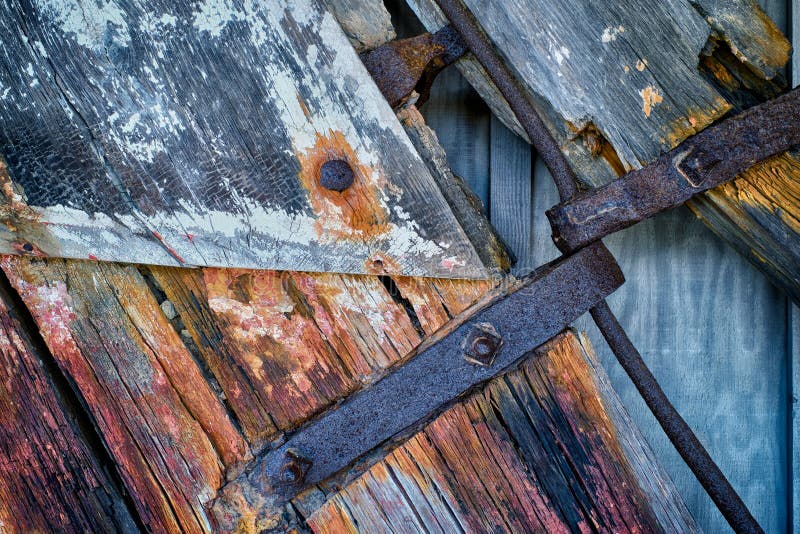 Rusting Iron and Weathered Wood on Old Rudder Stock Image - Image of ...