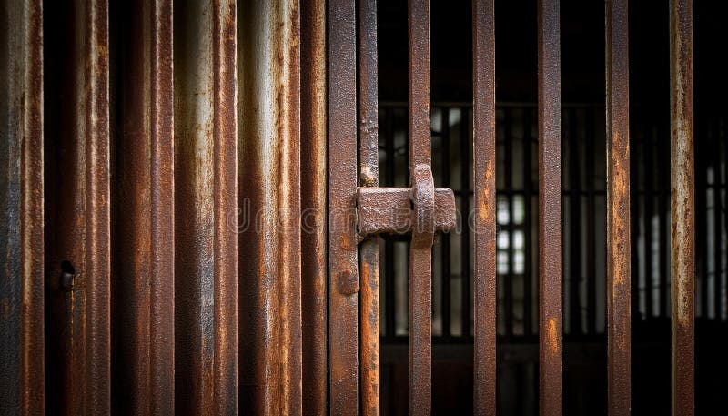 Rusting Metal Bars of Jail Cell. Prison Stock Illustration ...