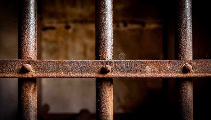 Rusting Metal Bars of Jail Cell. Prison Stock Illustration ...