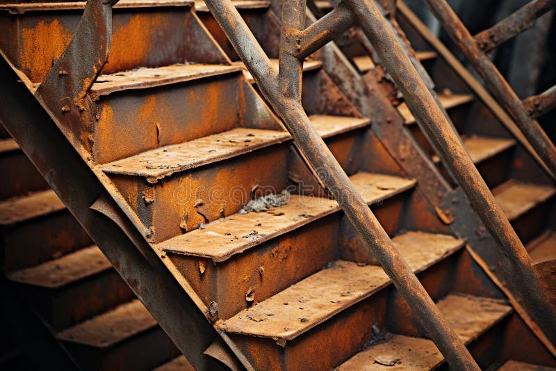 Rusting Metal Stairs. Rust on Metal Stock Illustration - Illustration ...