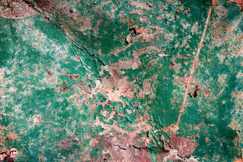 Rusting Old Metal Plate Painted with Green Paint Stock Image - Image of ...