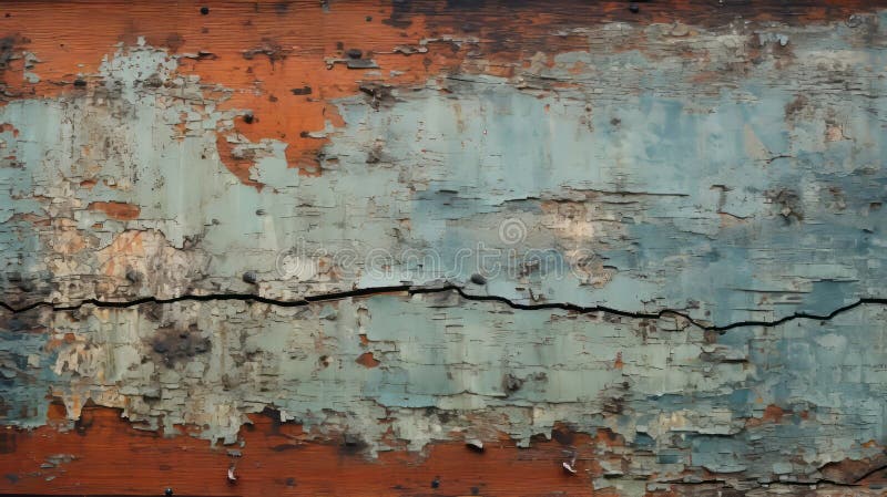 Rusting Paint on Wood: Realistic Texture with Contrasting Colors Stock ...